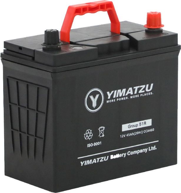 Battery - Group 51R Automotive, 12V 45Ah, 460CCA, SLA, MF, Yimatzu ...